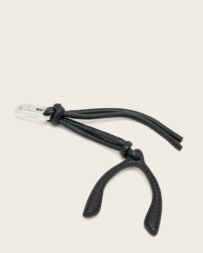 Wishbone Leather Keyring Black | ALLSAINTS